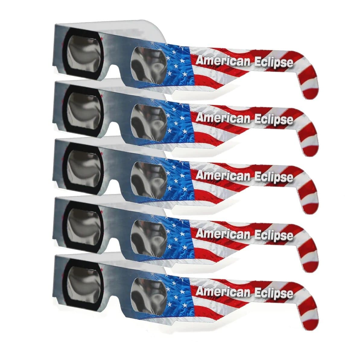 Daystar American Eclipse Solar Glasses - 5-Pack — Red Carpet Optics