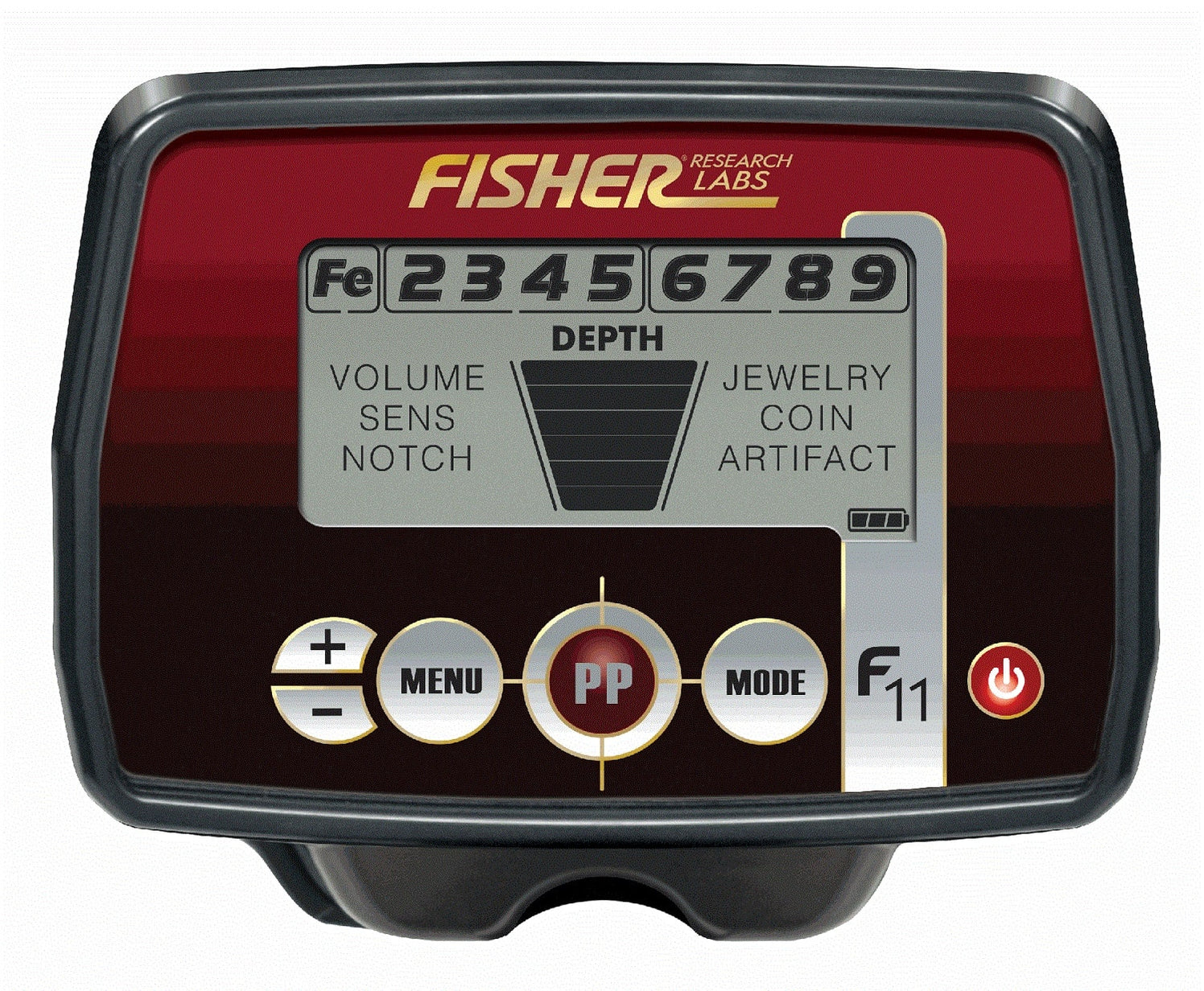 Fisher F11-11DD Metal Detector — Red Carpet Optics
