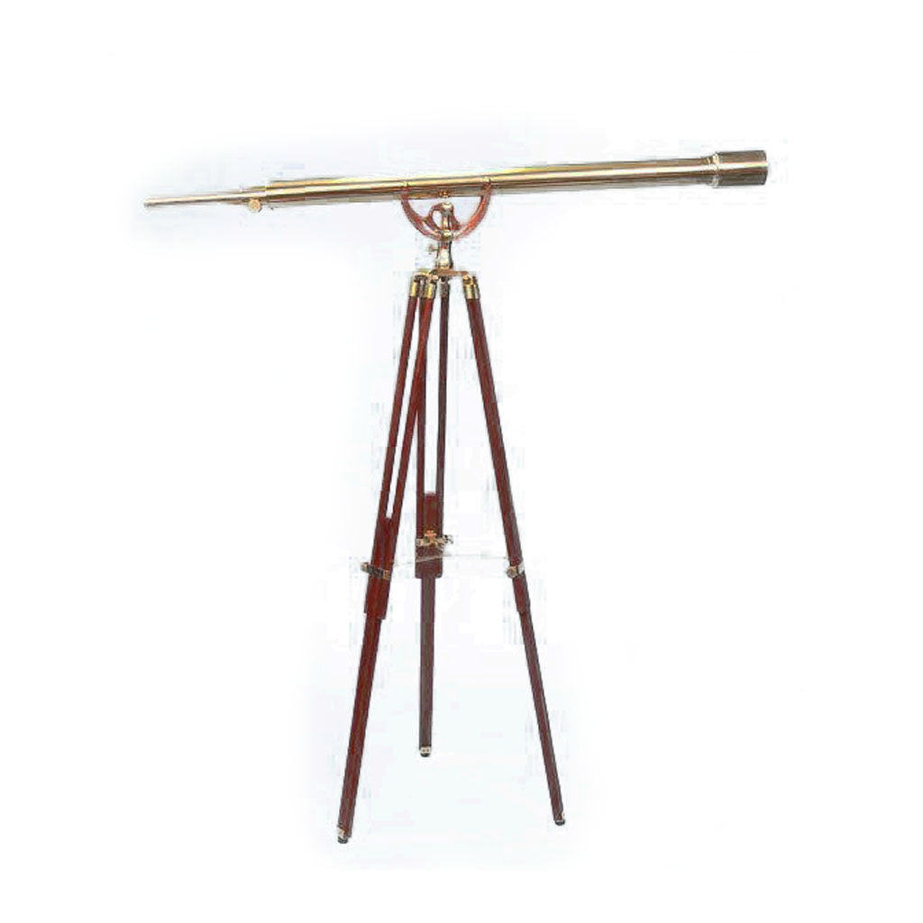 Stanley London 60mm Engravable Brass Harbormaster Telescope w/ Mahogan ...
